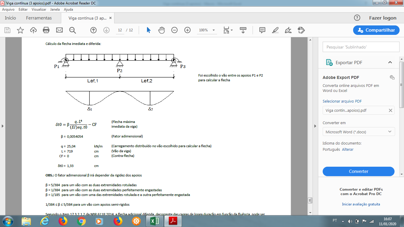 VIGA CONTÍNUA COM TRÊS APOIOS :: Engenhariaestruturas